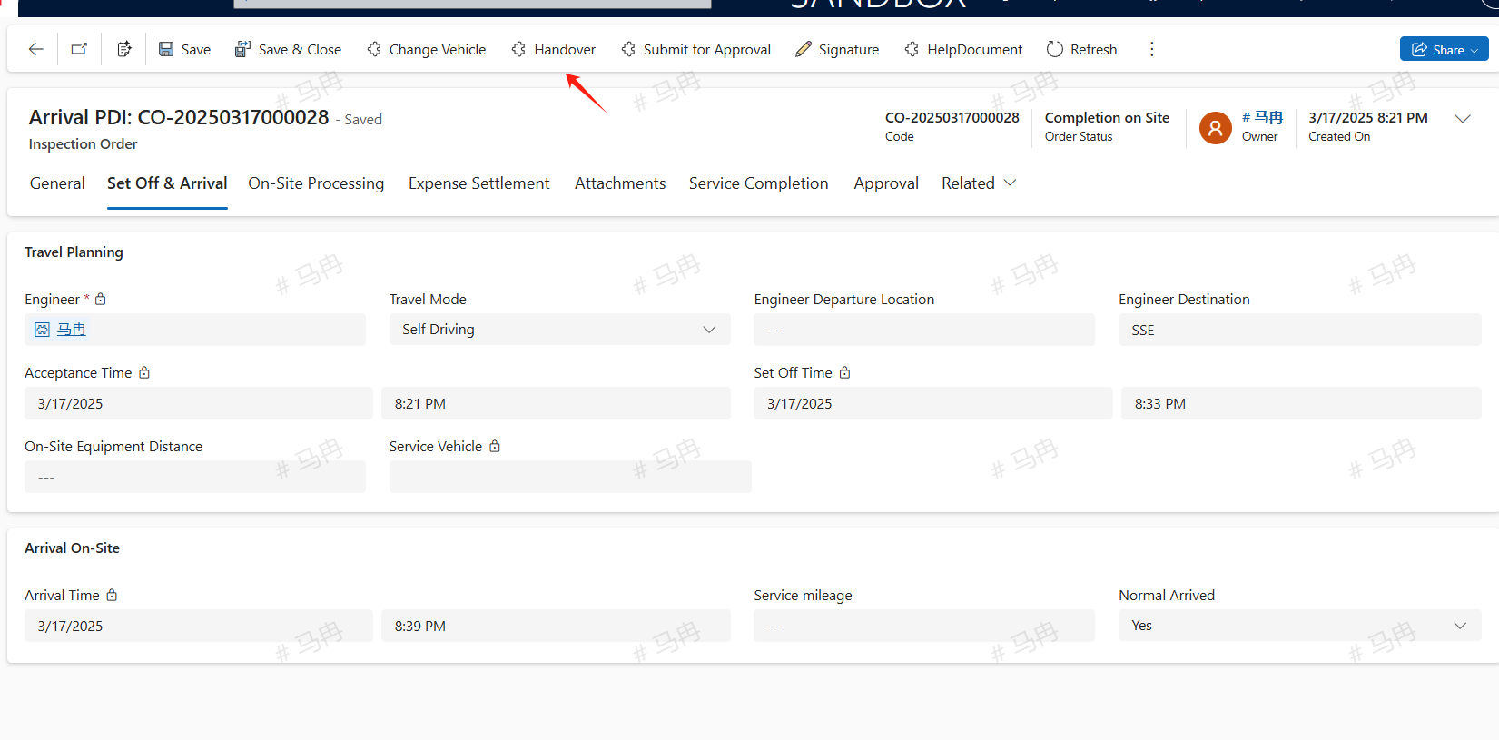 Arrival PDI | My CRM Help